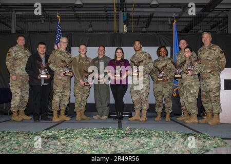 Col. Douglas Stouffer, 512th Airlift Wing commander, and Chief Master ...