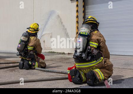 Michael Madsen, a fire captain with Camp Kinser Fire Station, Marine ...