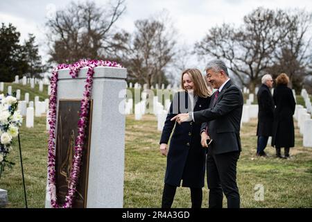 McCool Family Representatives Dan and Jane Tani (behind monument ...