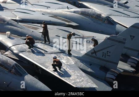 US Navy Plane Captains assigned to the Blue Blasters of Strike Fighter ...