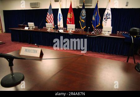 US Navy Commissions building courtroom at Guantanamo Bay, Cuba Stock ...