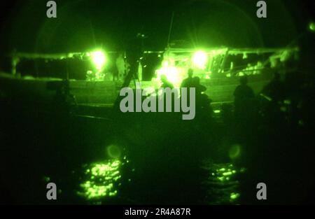 Two 11-meter Navy Special Warfare Rigid Hull Inflatable Boats transit ...