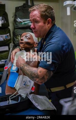 SINGAPORE (March 9, 2023) Chief Hospital Corpsman Matthew Honan, from ...