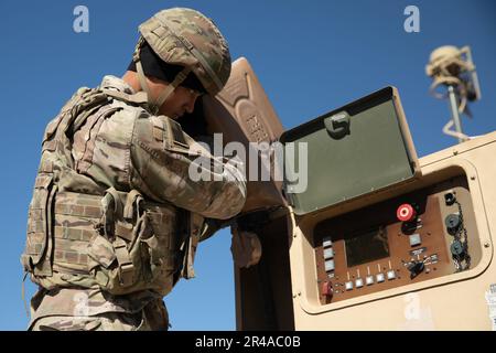 Spc. Jed Villamar with Headquarters and Support Company patrols the ...
