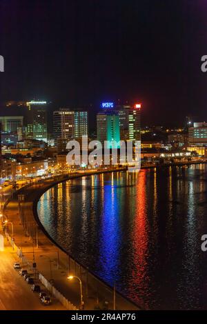Luanda capital of Angola at night Stock Photo - Alamy