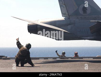 US Navy Final checkers give the clear to launch signal prior to ...