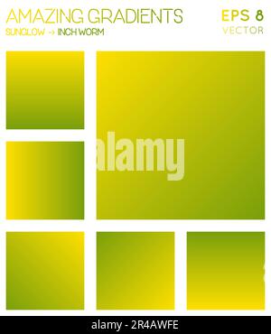 Colorful gradients in sunglow, green yellow color tones. Adorable ...