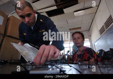 US Navy Lt. an optometrist assigned to the Military Sealift Command ...
