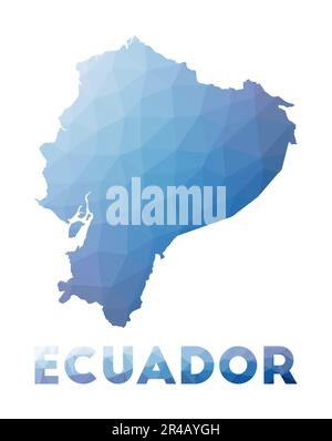 Polygonal map of Ecuador. Geometric illustration of the country in ...