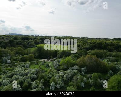 A scenic view of green hills of Randlay Park in Telford, UK Stock Photo ...