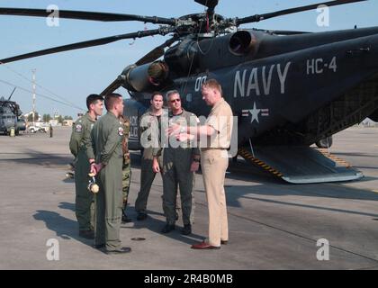 US Navy Commander Six Fleet, Vice Admiral Henry G. Ulrich III greets ...
