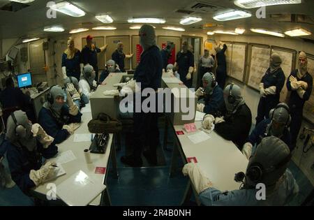 US Navy Damage Control Assistant Lt.j.g. explains the ship's damage ...