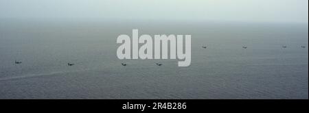 Eight MV-22 Osprey tilt-rotor aircraft from Marine Tiltrotor ...