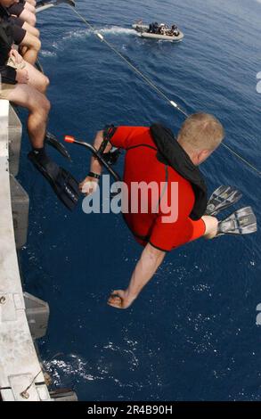 aircraft elevator, swim call, U.S. 5th Fleet area of responsibility, U ...