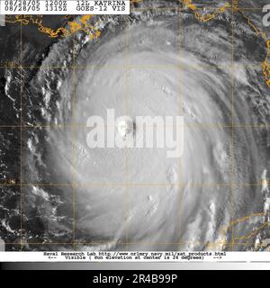 US Navy GOES-12 Satellite image of Hurricane Katrina Stock Photo - Alamy