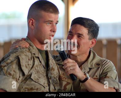 U.S. Marine Sergeant Major John J. Miller (right), sergeant major of ...