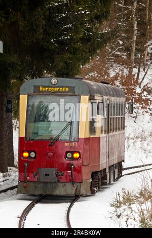 Diesel locomotive and steam locomotive of the Harz narrow gauge railway ...