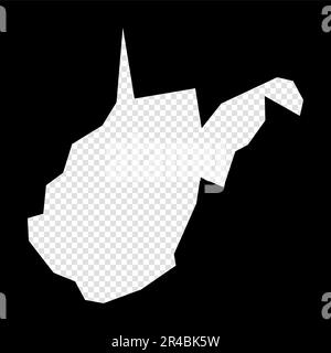 Stencil map of Virginia. Simple and minimal transparent map of Virginia ...