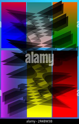 A Spectacularly Colored cubism Flower and triangle. A beautiful flower ...