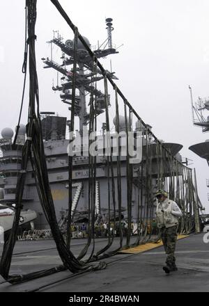US Navy General Quarters (GQ) drill aboard USS Constellation (CV 64 ...