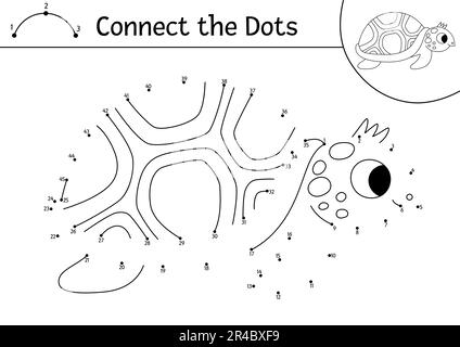 Dot to Dot Turtle Coloring Page for Kids Stock Vector Image & Art - Alamy