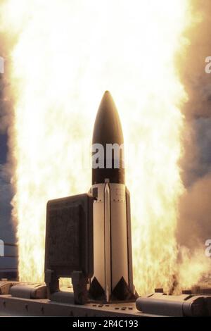US Navy A Standard Missile Three (SM-3) is launched from the guided ...