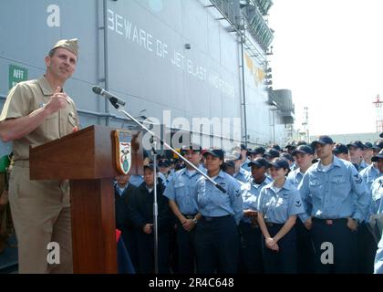 US Navy Commander Six Fleet, Vice Admiral Henry G. Ulrich III greets ...