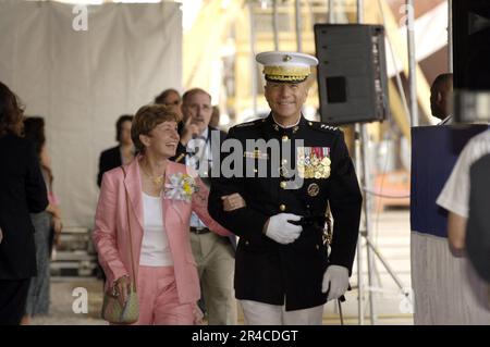 US Navy Ship's sponsor Silk B Hagee, wife of U.S. Marine Corps ...