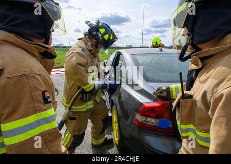 A Dutch Firefighter with the 491st Squadron of the Royal Netherlands ...