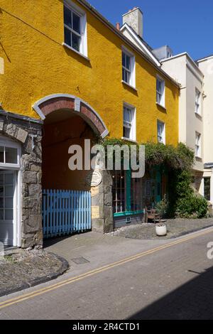 Colourful street in Tenby, Pembrokeshire, West Wales Stock Photo - Alamy