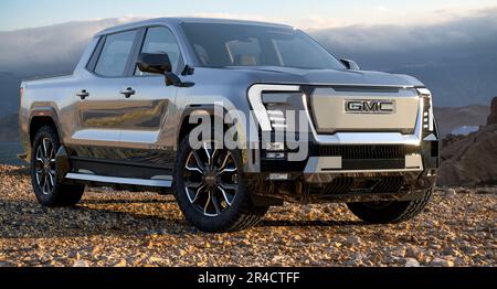 GMC Sierra EV Denali |.All-Electric Truck Stock Photo - Alamy