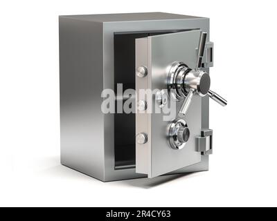 Empty bank vault safe isolated on white. Security and protection. 3d ...
