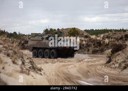 Danish soldiers assigned to the 1st Artillery Battalion conduct live ...