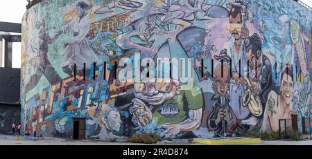 Former Night Club, Graffiti, Waterfront, Beirut, Lebanon Stock Photo ...