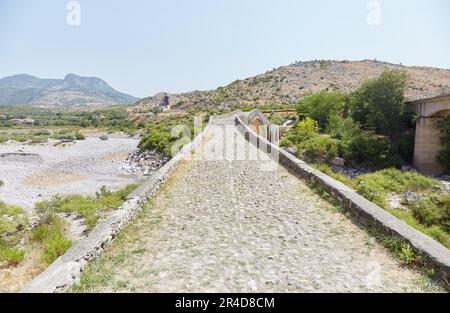 The historic Ottoman-era Mesi bridge outside of Shkoder, Albania Stock ...