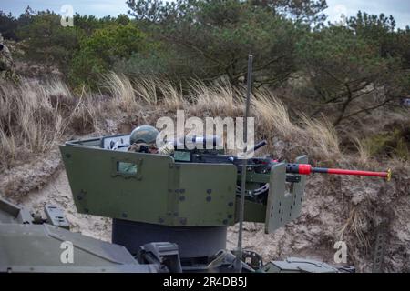 Danish soldiers assigned to the 1st Artillery Battalion conduct live ...