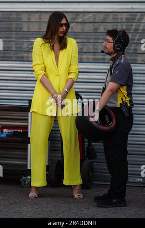 Girl for the Pirelli trophy for the Pole position during the Monaco GP ...