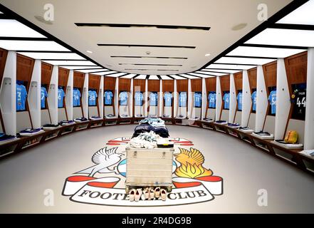 A general view of Coventry City's changing room ahead of the Sky Bet ...