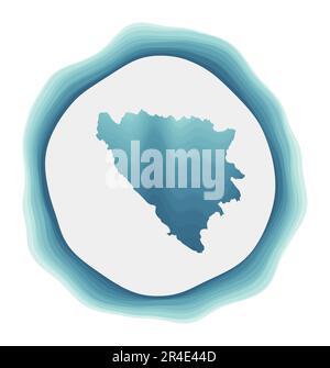 Bosnia badge. Bright gradient logo of country in low poly style ...