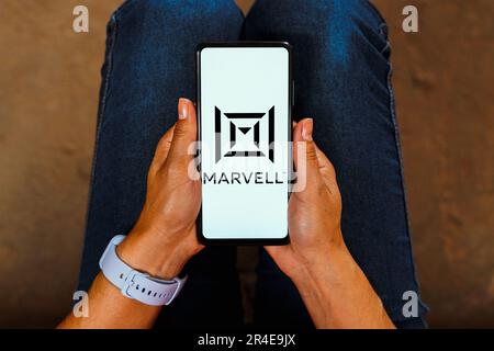 In this photo illustration, the Marvell Technology logo is seen ...