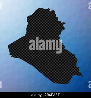 Republic of Iraq map. Geometric style country outline. Rare violet ...