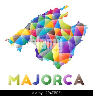 Map of Majorca. Low poly illustration of the island. Geometric design ...
