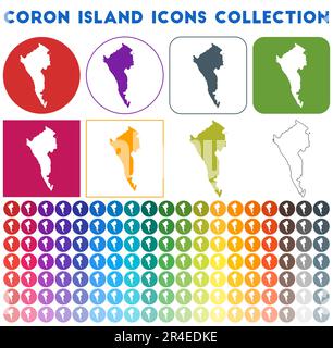 Philippines icons collection. Bright colorful trendy map icons. Modern ...