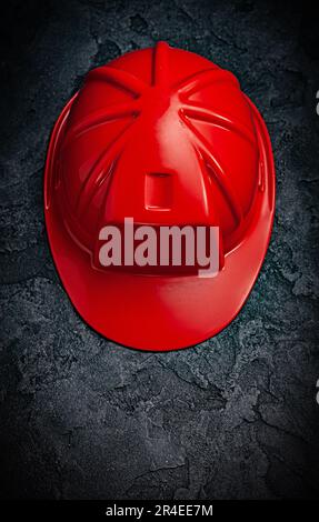 Construction Hardhat On Dark Black Background Stock Photo - Alamy