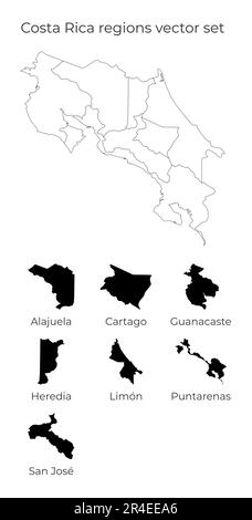Costa Rica map collection. Borders of Costa Rica for your infographic ...