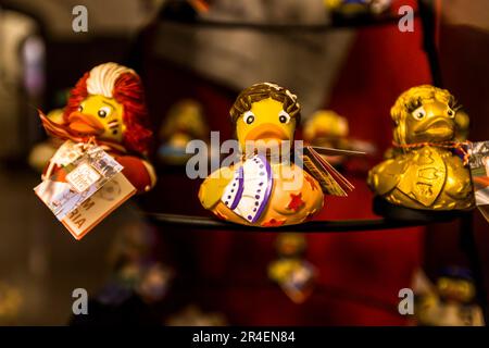 Original Austro-Ducks. Hand-painted ducks made of natural rubber depict ...
