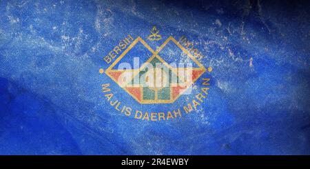 Top view of flag Maran, Pahang Malaysia. Malaysian travel and patriot ...