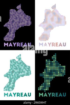 Mayreau map. Map of Mayreau in dotted style. Borders of the island ...