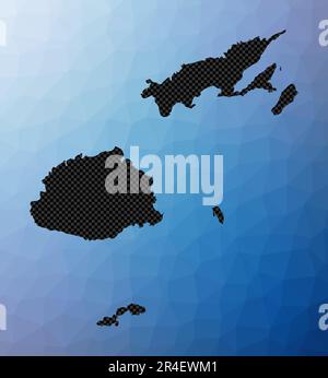 Low poly map of Fiji. Geometric illustration of the country. Fiji ...