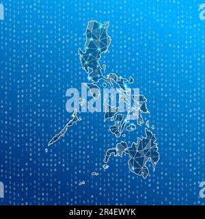 Philippines communication network map of country. Philippines trendy ...